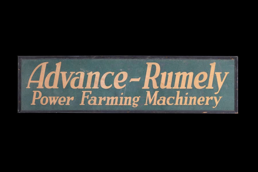 Circa 1915 Advance -Rumely Smalt Sign in Wooden Frame 72x19 at Gone ...
