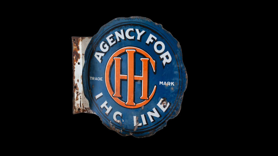 Rare Agency For Ihc Line Double-Sided Porcelain Flange Sign 14x14 for ...