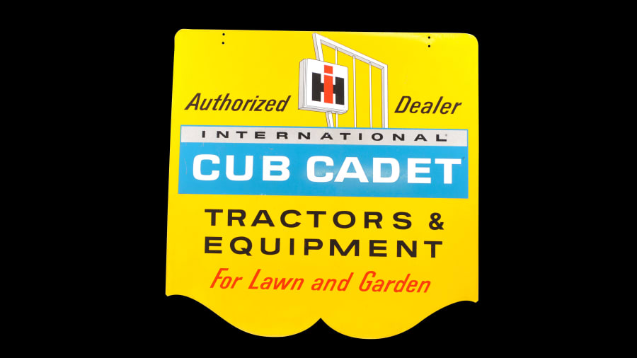 1960s IH Cub Cadet Double-Sided Tin Dealership Sign 42x42 for sale at ...