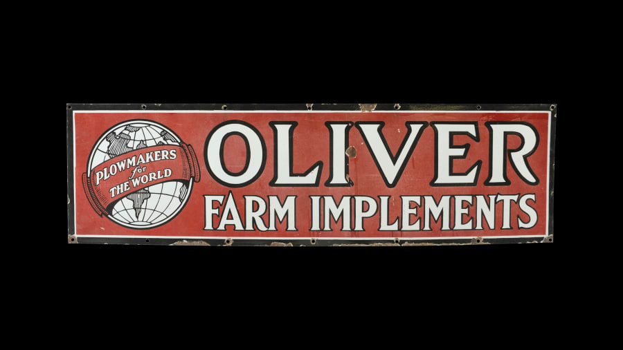 Very Early Oliver Single-Sided Porcelain 48x14 for Sale at Auction ...