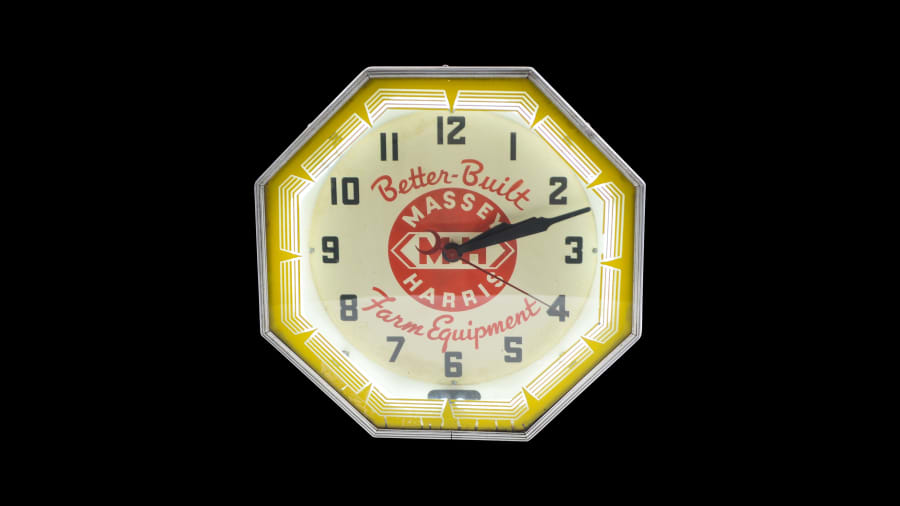 1940s Massey-Harris Octagon Neon Dealership Showroom Clock at Gone ...