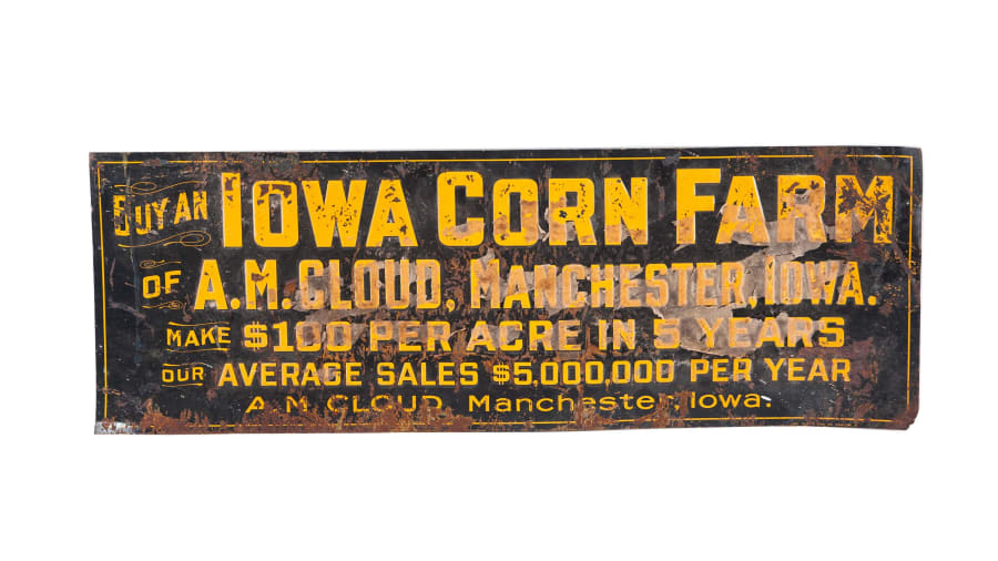Iowa Corn Farm Single-Sided Tin Embossed 28x10 at Gone Farmin' Fall ...