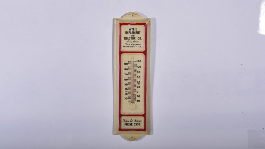 John Deere Single-Sided Tin Thermometer at Gone Farmin' Fall Premier ...
