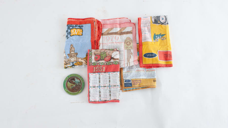 Cloth Calendars And Tray Lot Of 6 at Gone Farmin' Fall Premier 2020 as ...