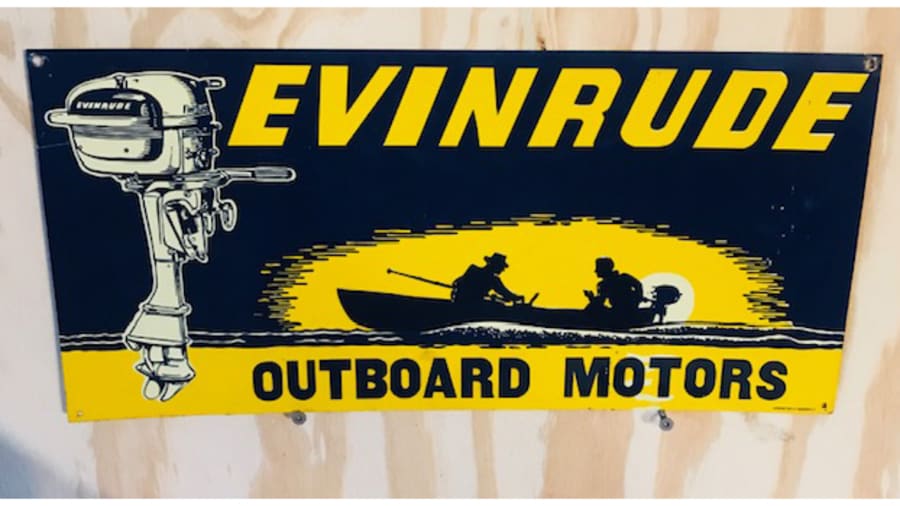 Evinrude Outboard Motors Embossed Sign 20x10 at Gone Farmin' Fall ...