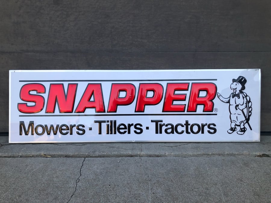 1980s Snapper Mowers Single-Sided Embossed Tin Sign for Sale at Auction ...
