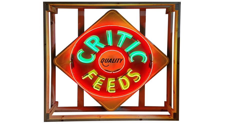 Critic Feeds Single-Sided Tin Neon Sign at Gone Farmin' Fall Premier ...