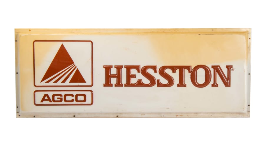 AGCO Hesston Single-Sided Embossed Sign at Gone Farmin' Fall Premier ...