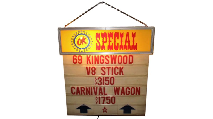 OK Special Used Cars Light-Up Sign with Message Board at Gone Farmin ...