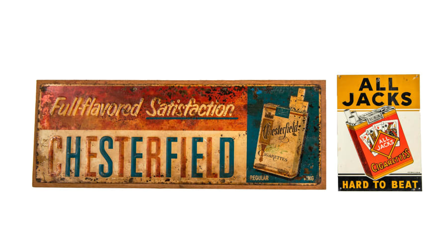 Chesterfield and All Jacks Single-Sided Tin Signs, Lot of 2 for Sale at ...