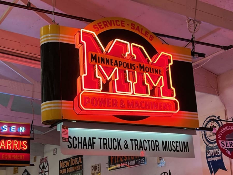 Minneapolis-Moline Double-Sided Porcelain Bullnose Neon Sign for Sale ...