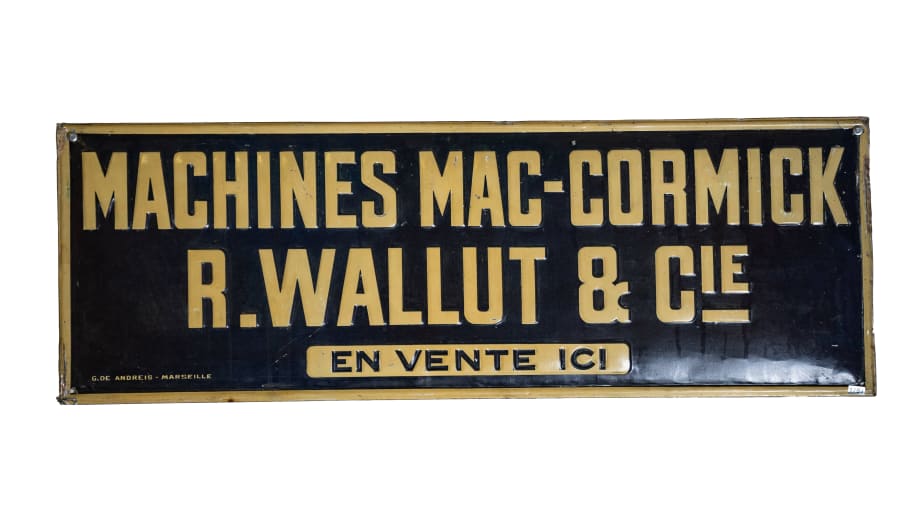 Machines Mac-Cormick Single-Sided Embossed Tin Sign at Schaaf Tractor ...