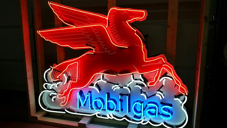 Mobilgas Tin Neon Sign 48x64 for Sale at Auction - Mecum Auctions