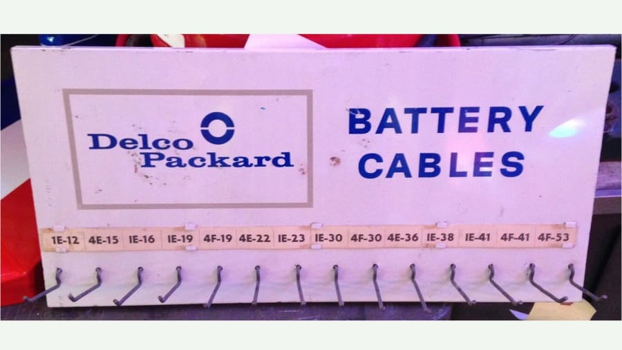 Delco Packard Battery Cable Rack Tin Display 10x21.5 for sale at Los ...