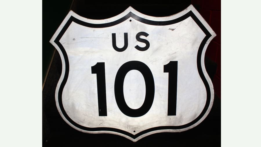 Original California Route Us 101 Road Reflective Highway Sign for Sale ...