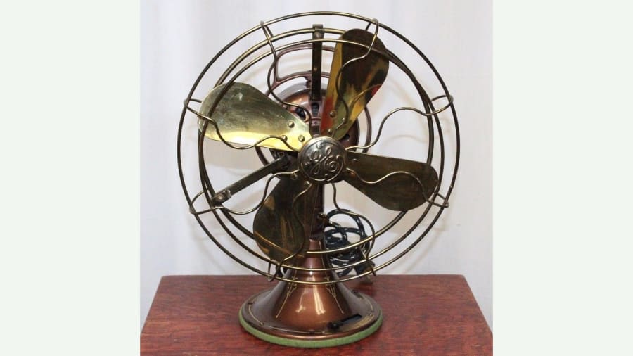 GE Osculating Fan With Brass Blade Cage 3 Speed at Los Angeles 2017 as ...