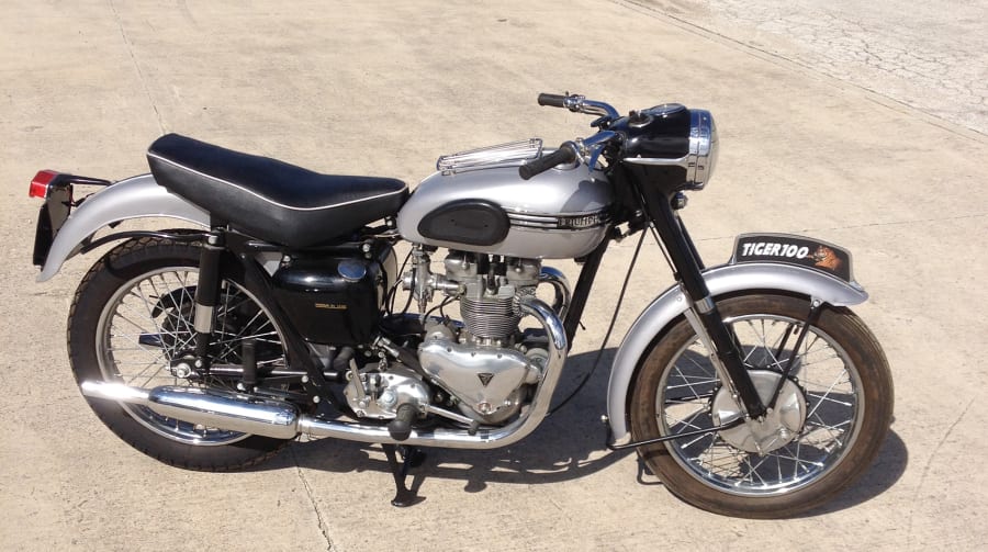 1954 Triumph T 100 Euro Model at Las Vegas Motorcycles June 2017 as S68 ...