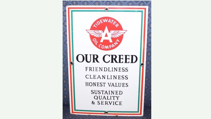 Flying A Gas And Oil Plump Plate Sign 8x11 at Las Vegas Motorcycles ...