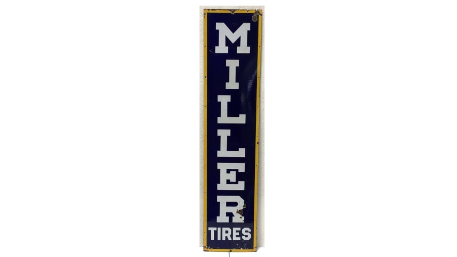 Miller Tires Vertical Porcelain Sign 18x78 at Las Vegas 2019 as J82 ...
