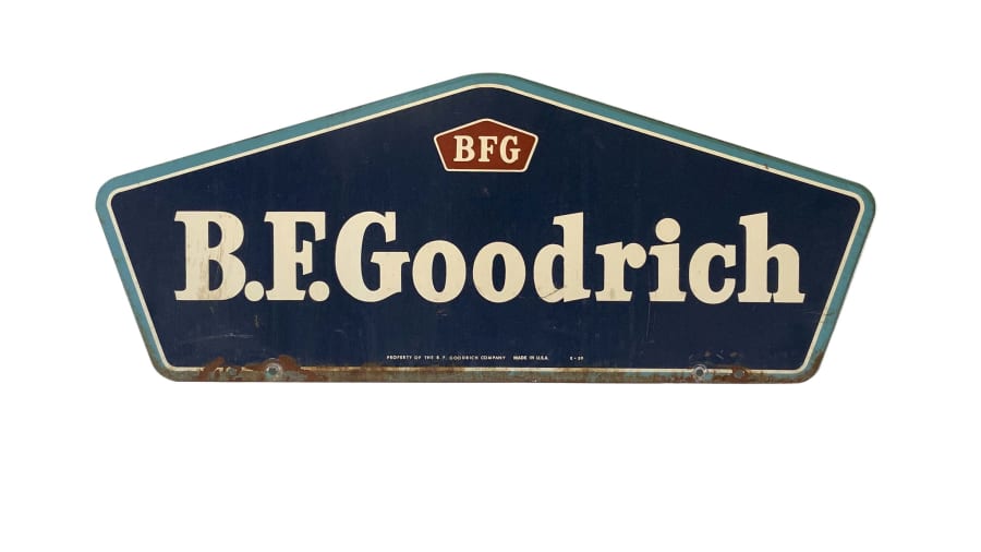 1950s B.F. Goodrich Single-Sided Tin Sign 29x12 at Las Vegas 2019 as ...