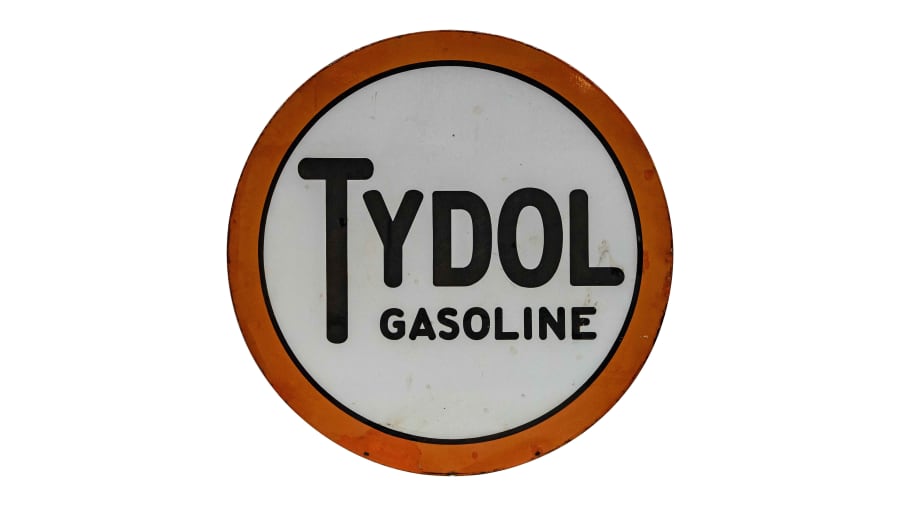 1940s-50s Tydol Gasoline Double-Sided Porcelain Sign 42x42 at Las Vegas ...
