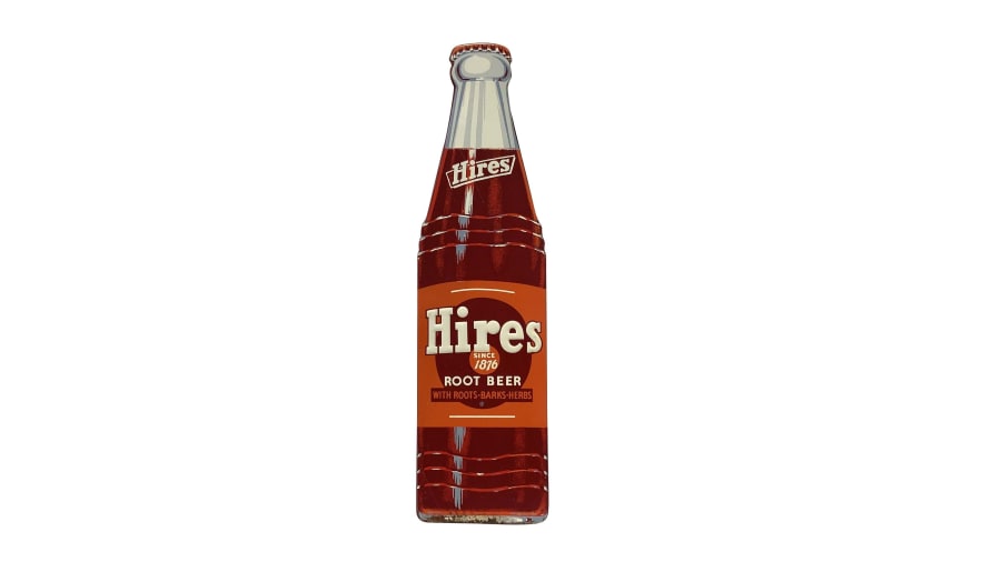 1950s-60s Hires Root Beer Die-Cut Embossed Tin Sign 15.5x57.5 at Las ...