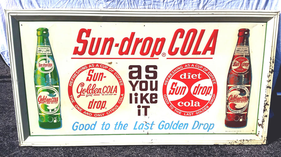 Sun-Drop Cola And Diet Cola Framed Tin Sign 68x36 at Louisville 2016 as ...