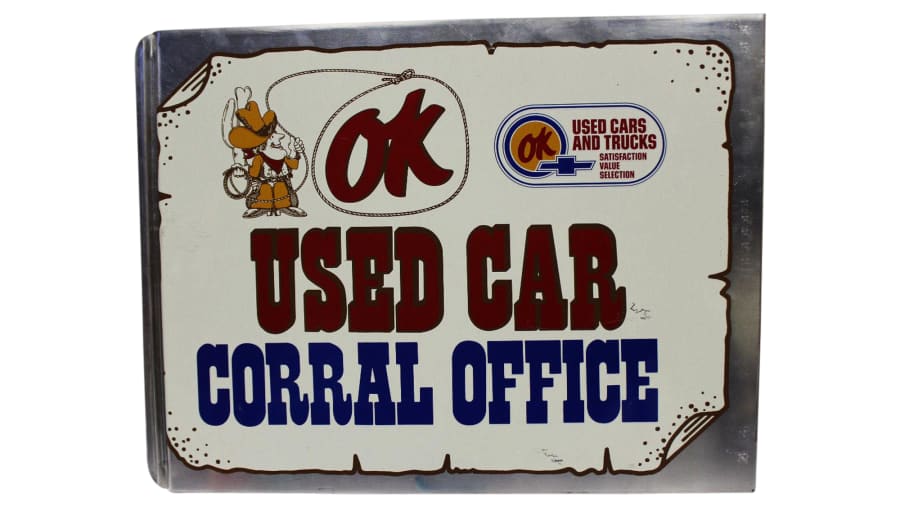 OK Used Cars Corral Office Sign 24x18 at Louisville 2016 as K32 - Mecum ...
