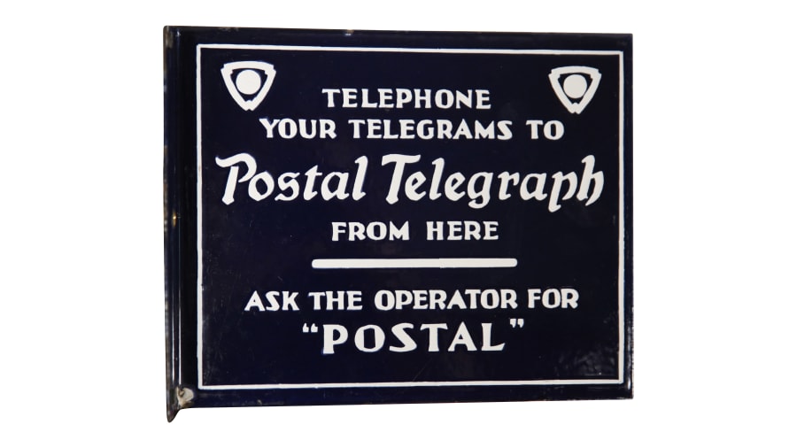 Postal Telegraph Ask The Operator Flange Sign DSPF 11x9 at Louisville ...