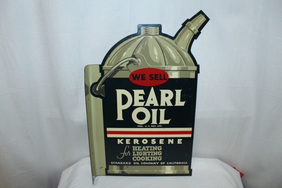 1947 Pearl Oil Kerosene Sign DSTF 12x19 at Louisville 2016 as K123 ...