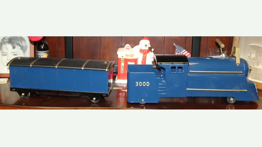 1950's Restored Blue Steel Toy Train Kiddie Ride at Las Vegas ...