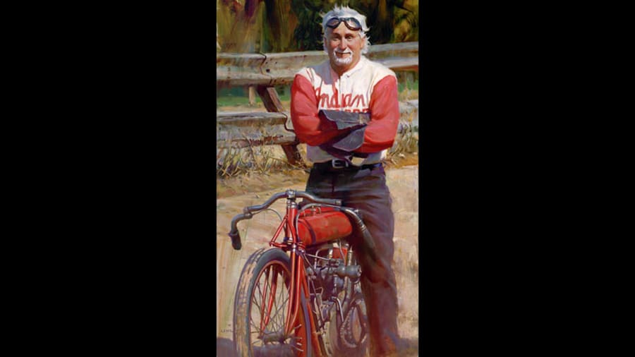 Indian Board Track John Parham Portrait 20x36 for Sale at Auction ...