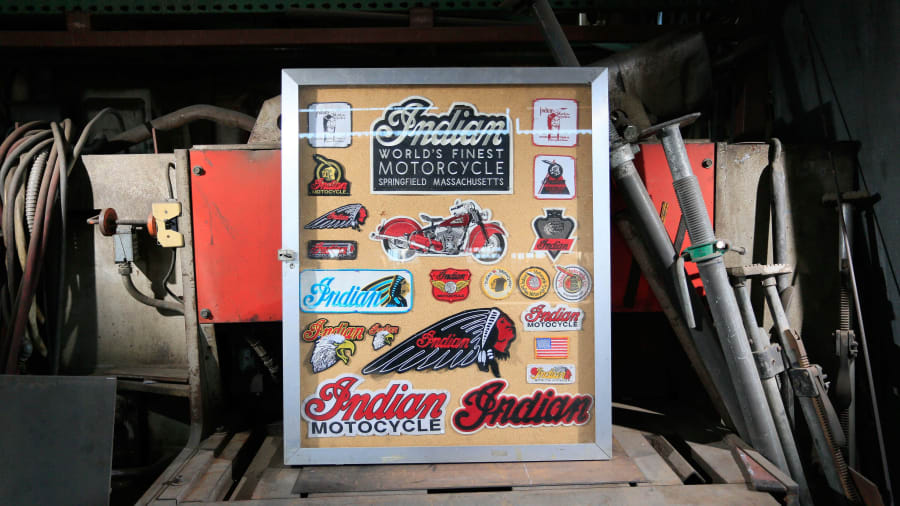Indian Motorcycle Display Case With Patches 30x36, Lot Of 22 at Las ...