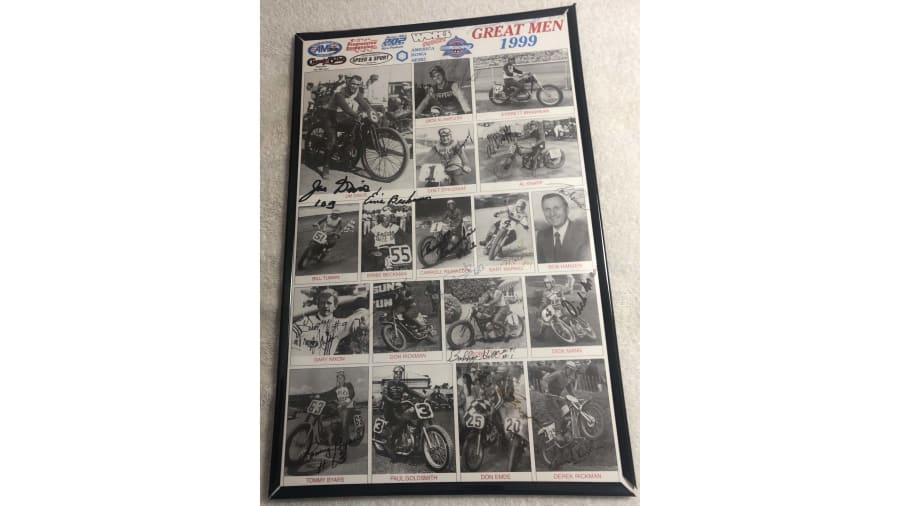 1999 Framed Autographed Motorcycle Racing Greats Print for sale at Las ...