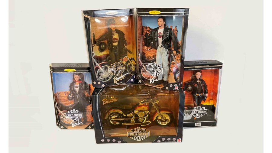 Harley-Davidson Ken And Barbie Dolls at Las Vegas Motorcycles 2021 as ...