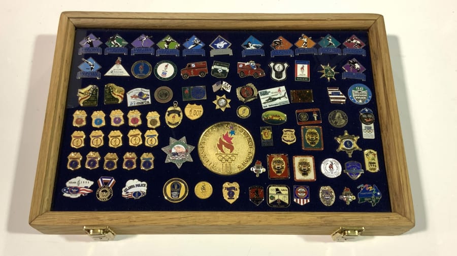 Atlanta Police Pin Backs Display Case at The Eddie Vannoy Collection ...