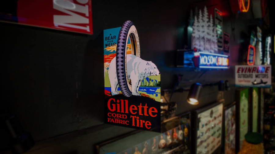 Gillette Tire Flange Sign at The Eddie Vannoy Collection 2020 as K124 ...
