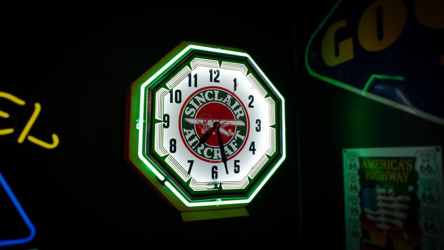 Sinclair Aircraft Neon Octagon Clock for Sale at Auction - Mecum Auctions
