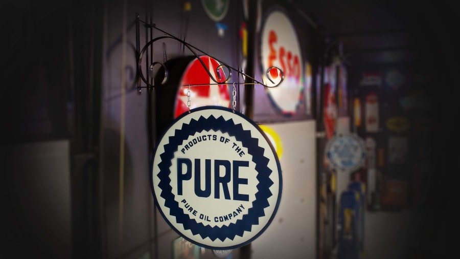 Pure Oil Double-Sided Porcelain Sign at The Eddie Vannoy Collection ...