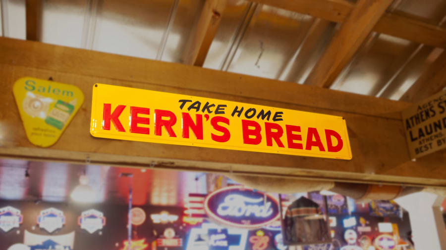 Kerns Bread Embossed Sign at The Eddie Vannoy Collection 2020 as L198 ...