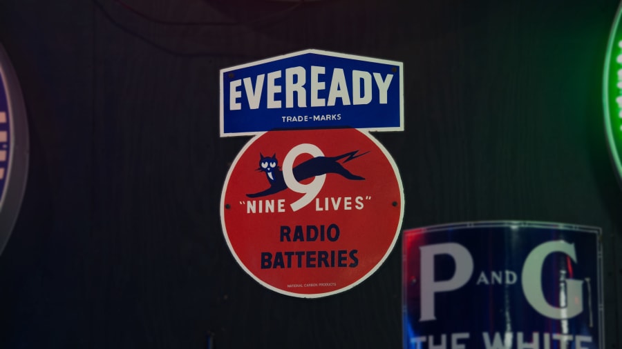 Eveready Nine Lives Porcelain Sign at The Eddie Vannoy Collection 2020 ...