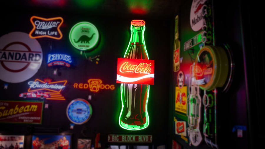 Coca-Cola Painted Die-Cut Neon Bottle 84x30x7 Inches at The Eddie ...