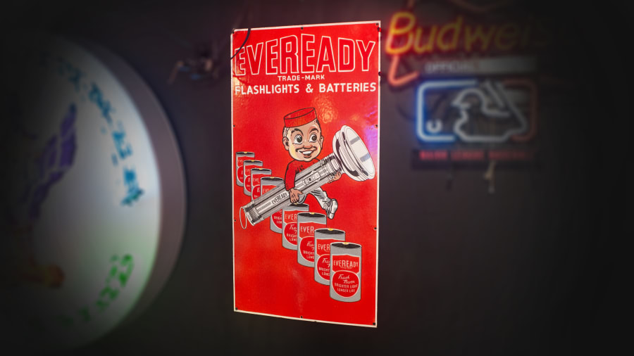 Eveready Porcelain Sign at The Eddie Vannoy Collection 2020 as K503 ...