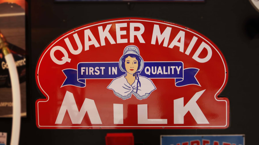 Quaker Maid Milk Porcelain Sign at The Eddie Vannoy Collection 2020 as ...