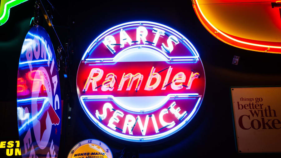 Rambler Parts And Service Tin Neon Sign at The Eddie Vannoy Collection ...
