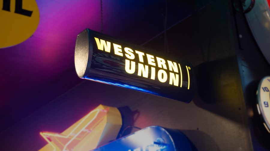 Western Union Double-Sided Light-Up Sign for Sale at Auction - Mecum ...