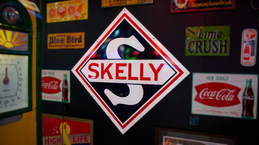 Skelly Double-Sided Porcelain Sign at The Eddie Vannoy Collection 2020 ...