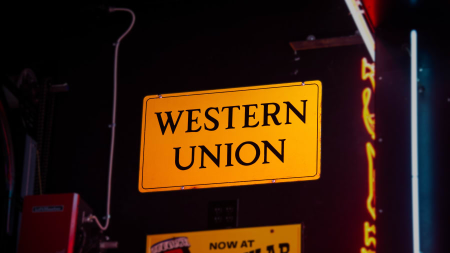 Western Union Double-Sided Porcelain Sign at The Eddie Vannoy ...
