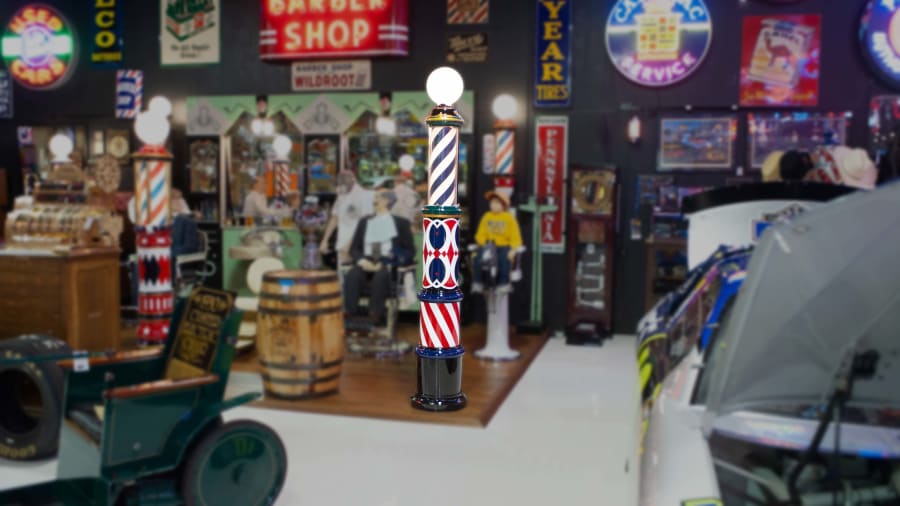 Barber Shop Rotating Pole With Globe at The Eddie Vannoy Collection ...