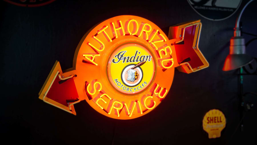 Indian Motorcycle Authorized Service Neon Sign at The Eddie Vannoy ...